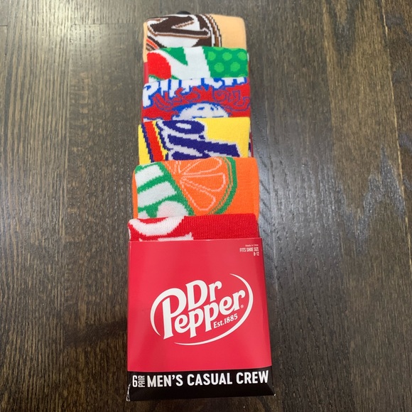 Bioworld | Underwear & Socks | Mens Dr Pepper 6 Pack Of Novelty Crew ...